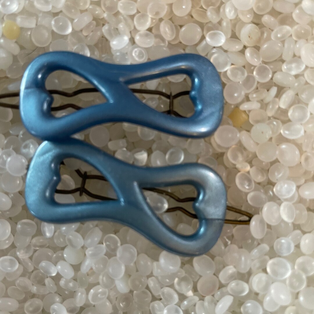 Vintage Hair Barrettes, Blue Bow , Made in Hong Kong , Matching Pair ...
