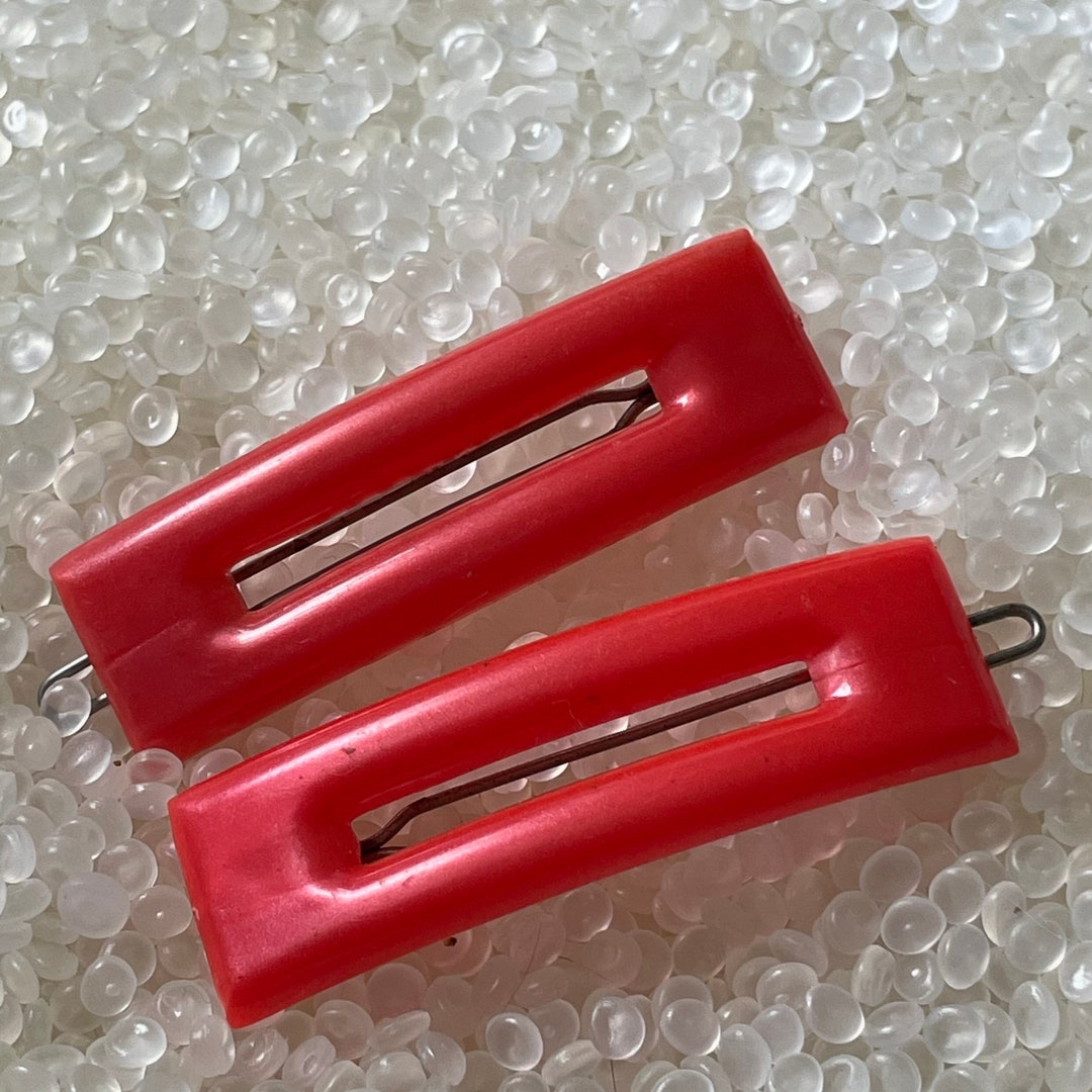 Vintage Barrette Matching Pair 1970 Barrettes Dark - Etsy