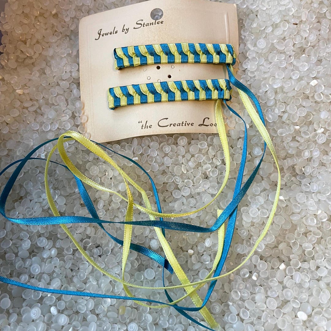 Vintage Barrette, Retro 1970's Barrettes, Woven Ribbon Barrettes ...