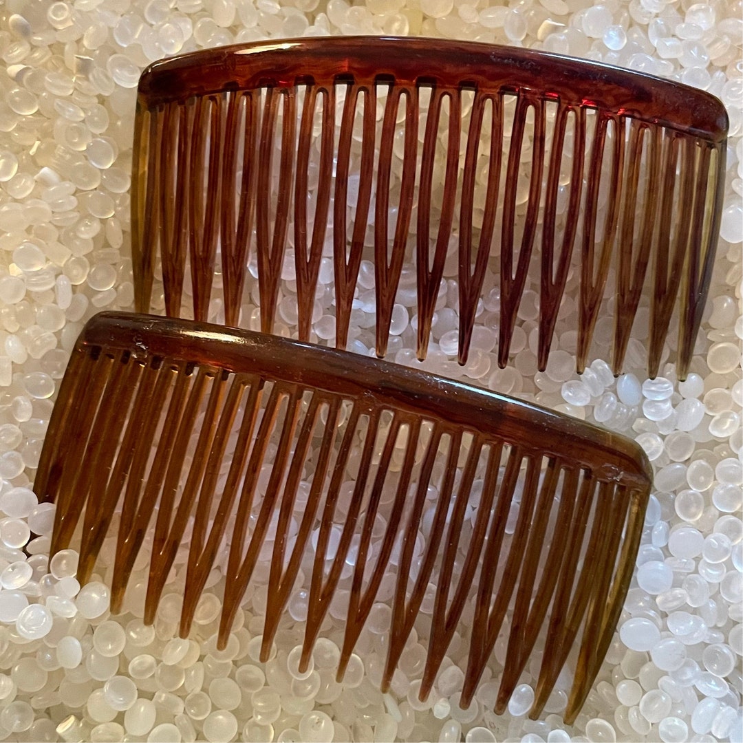 Vintage Faux Tortoise Hair Comb Set Vintage Hair Combs Slender Tops ...