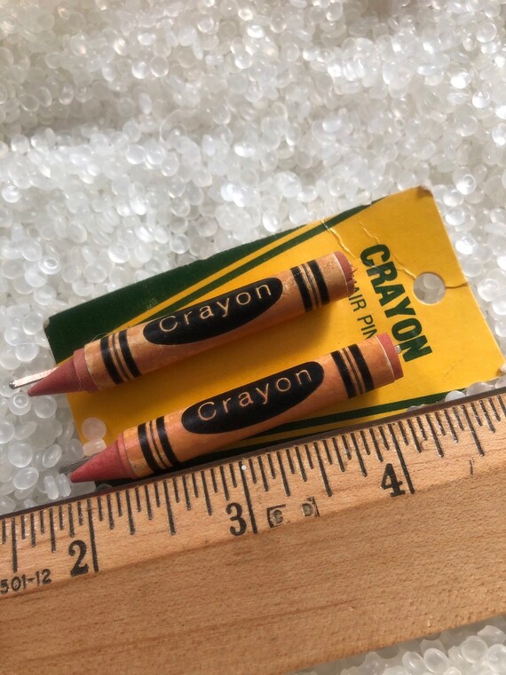 Vintage barrette, pale coral crayons, vintage bobby … - Gem