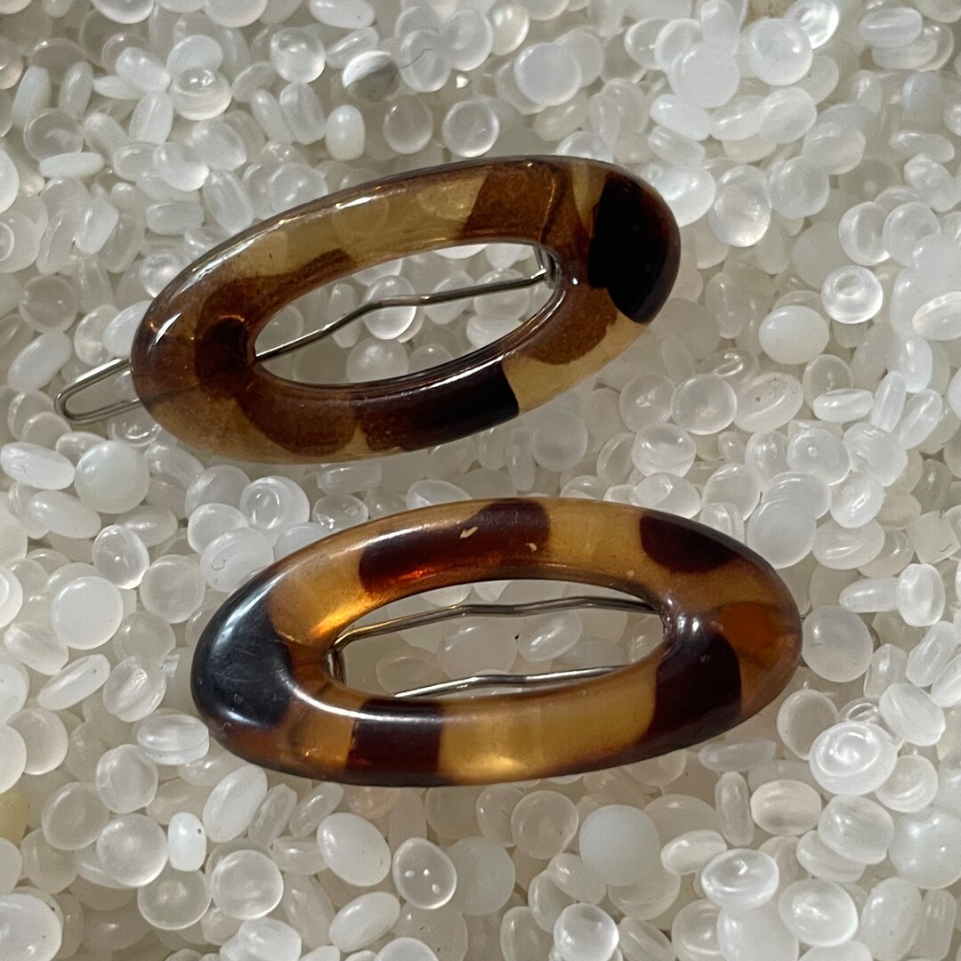 Vintage Barrette, Rectangles,faux Tortoiseshell, Brown Barrette, Open ...