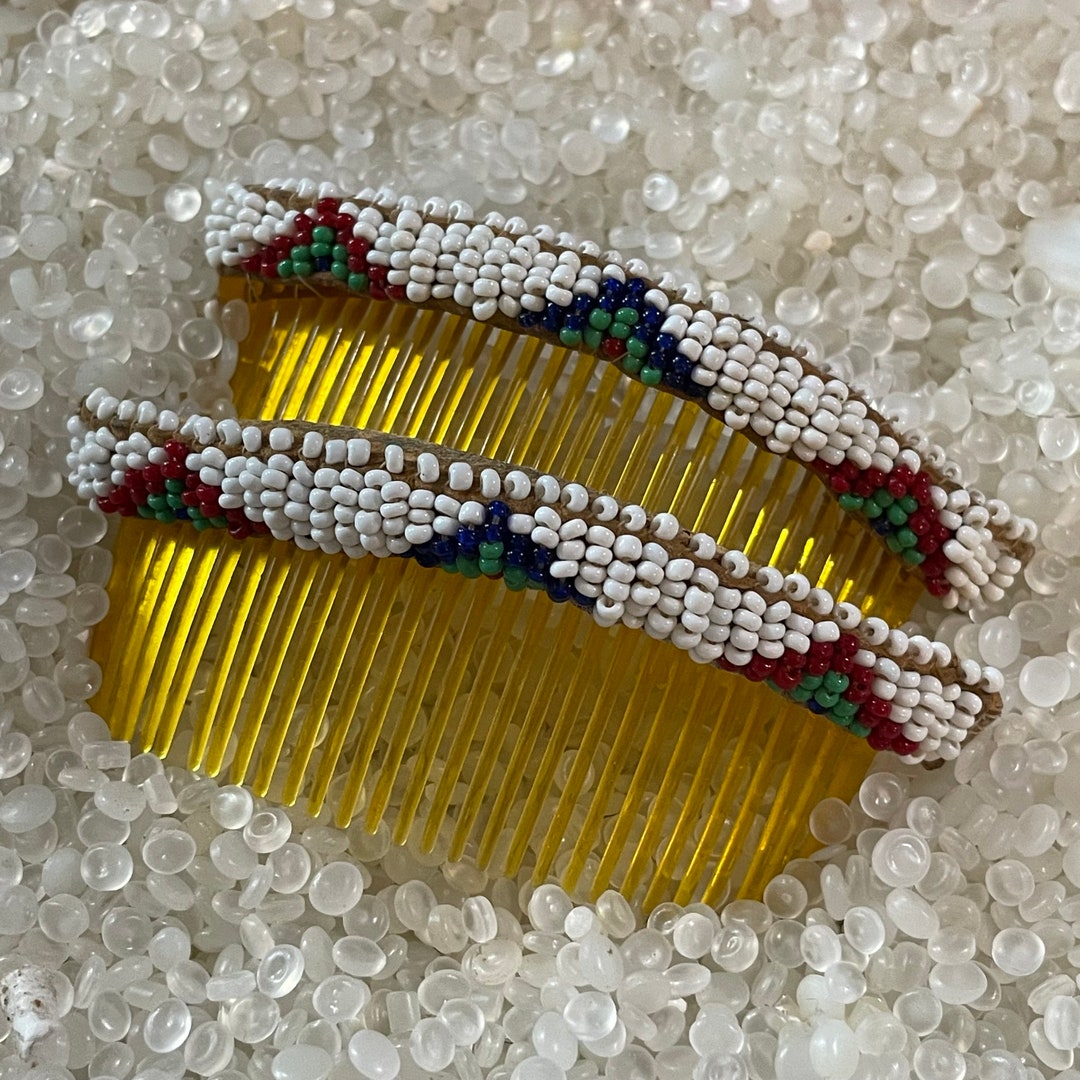 Vintage Combs, Native American , Native Americans Inspired, Hand Beaded ...