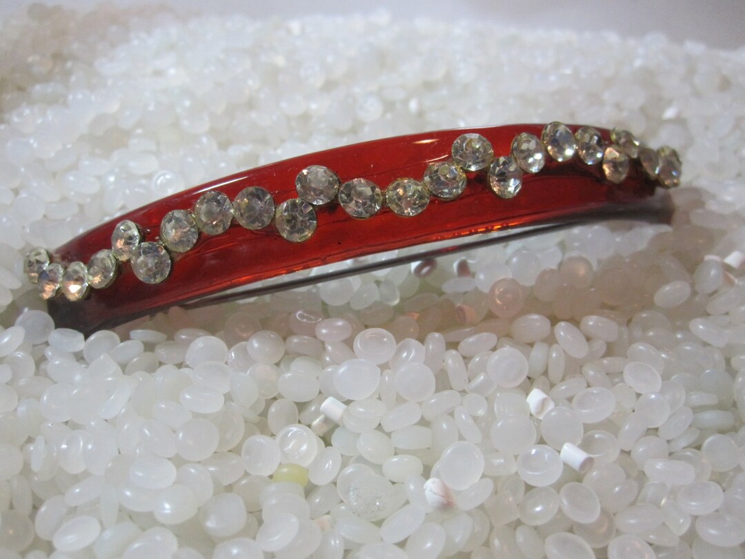 Vintage Barrette, Large Tortoiseshell Barrette With Rhinestones ...