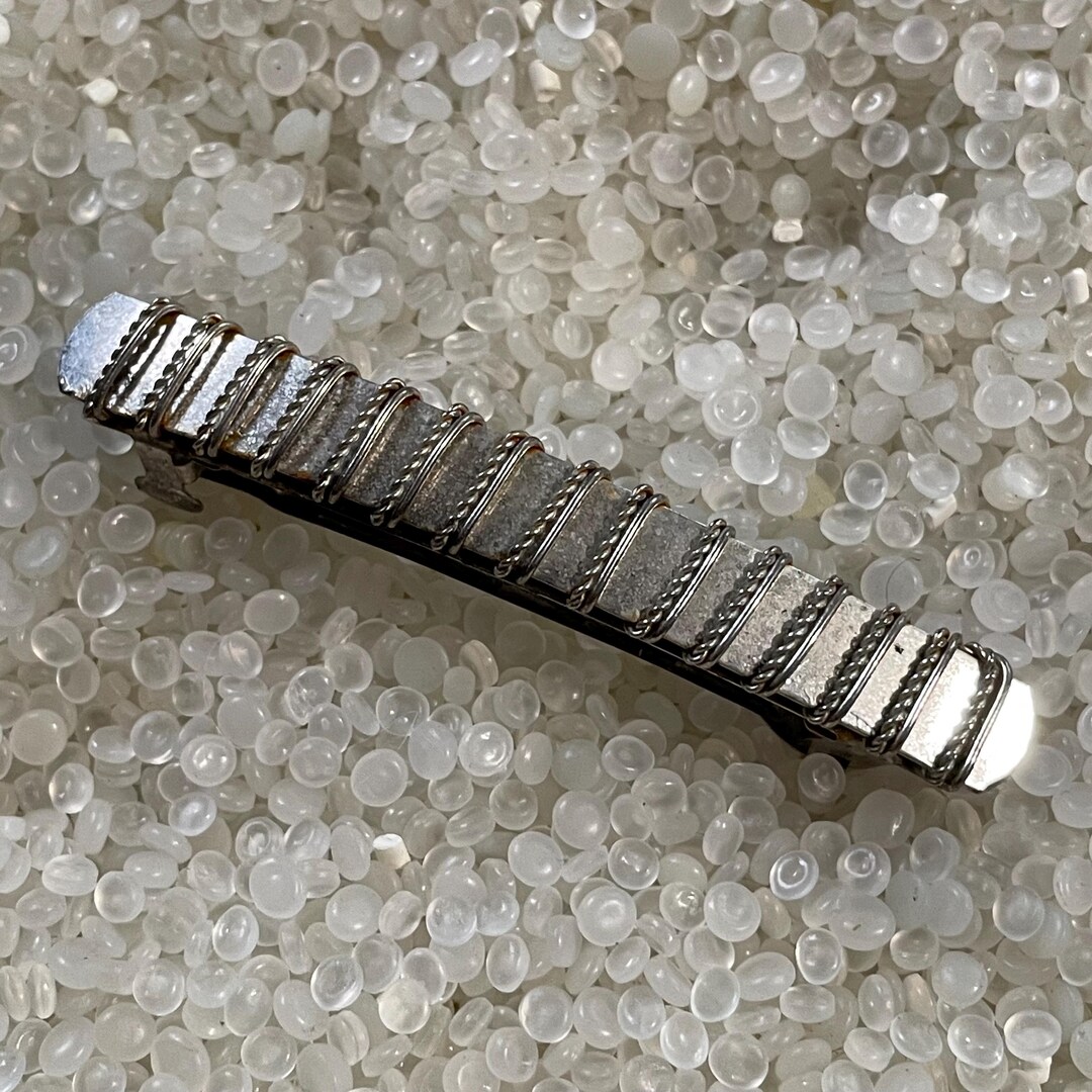 Vintage Barrette, Unique Slender Barrette ,silver Tone , Wrapped With ...