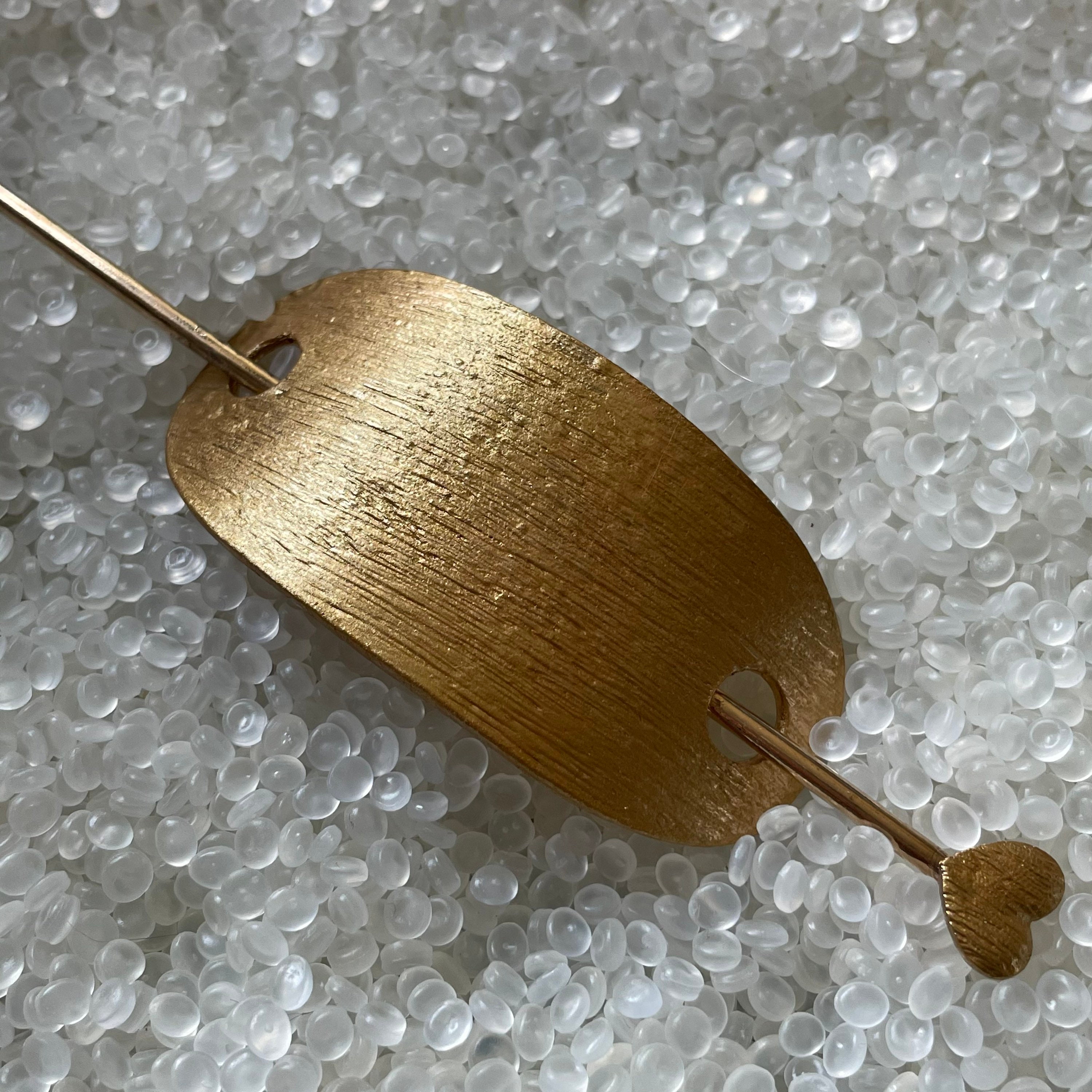 Vintage hair buckle with hair stick etched gold tone hair | Etsy