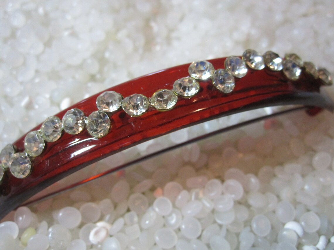 Vintage Barrette, Large Tortoiseshell Barrette With Rhinestones ...
