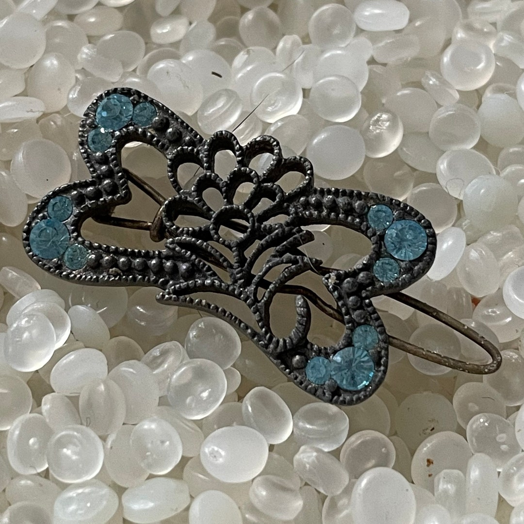 Vintage Barrette, Hair Clip, Art Nouveau Style , Filigree Center ...