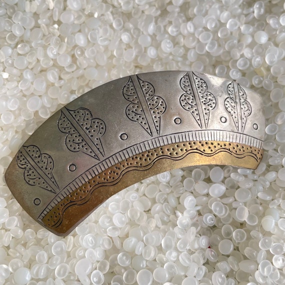 Vintage barrette , silver - Gem