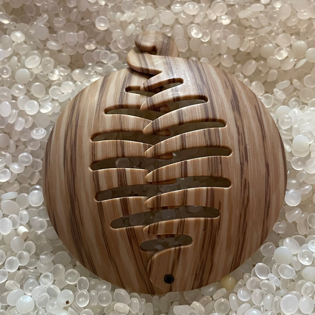 Vintage Hair Accessory, Ring Comb, Ponytail Holder, Wood Grain Look ...