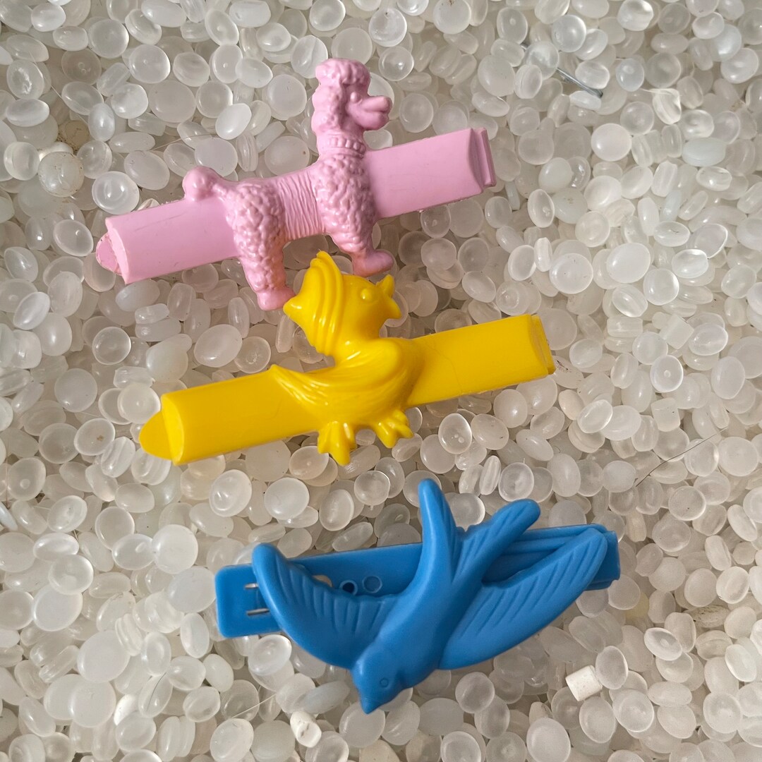 Vintage Barrettes, Goody Children Barrette , Yellow Duck in a Bonnet ...