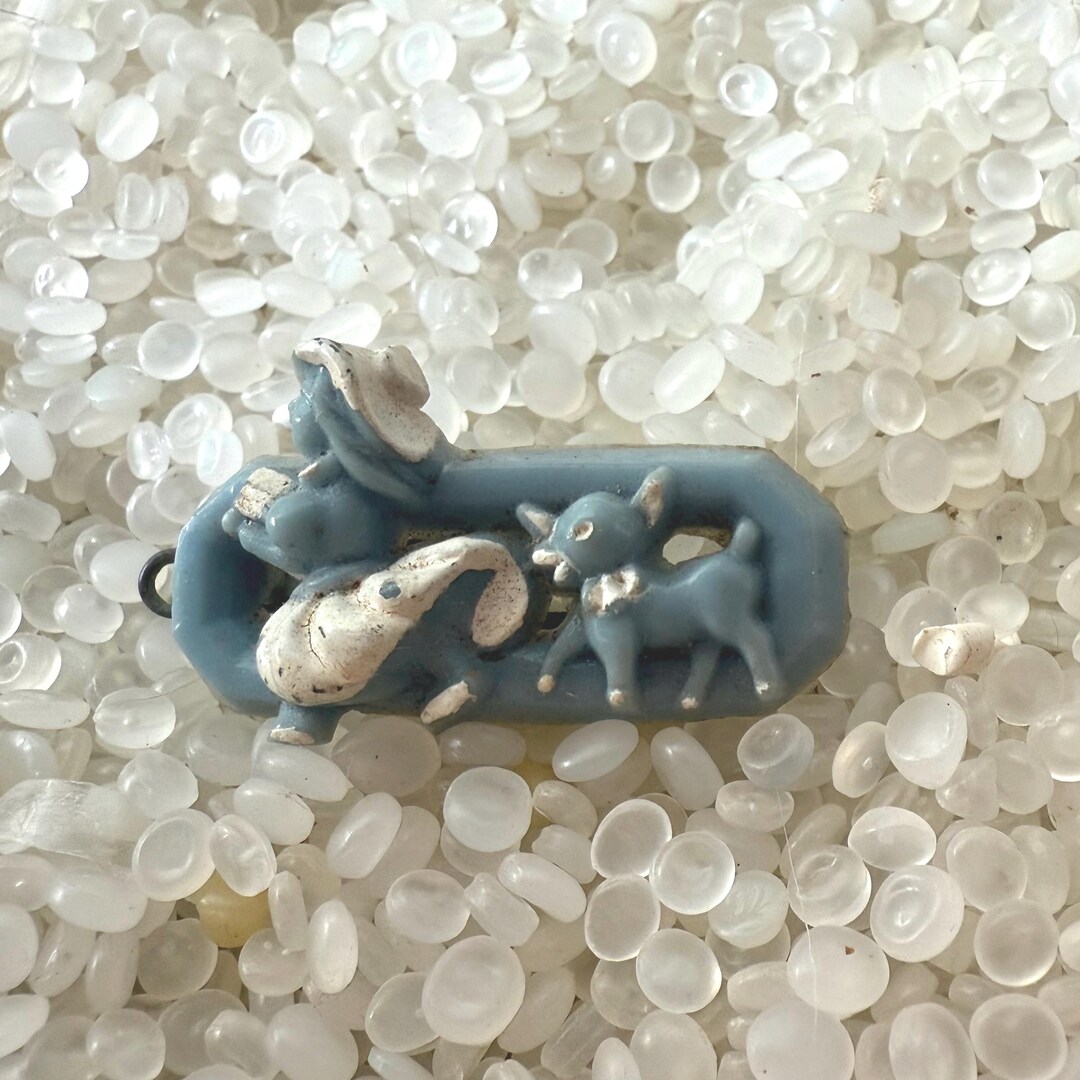 Vintage Hair Barrette , Nursery Rhyme,mary Had a Little Lamb , Blue and ...