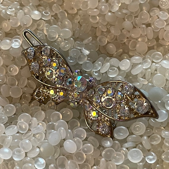 Vintage hair barrette - Gem