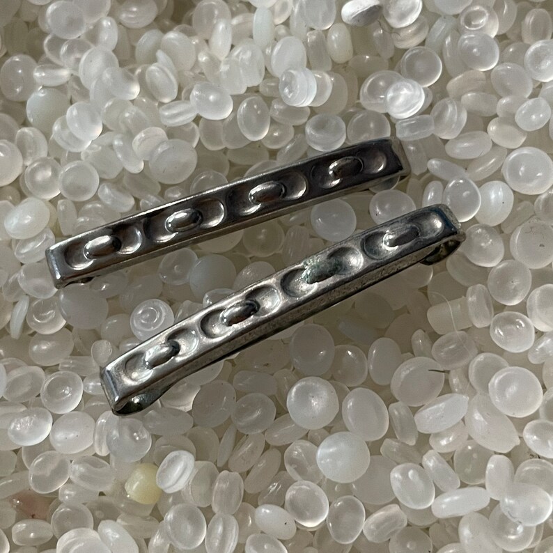 Vintage Barrettes ,molded Metal, Matching Pair,thin Narrow Barrettes ...