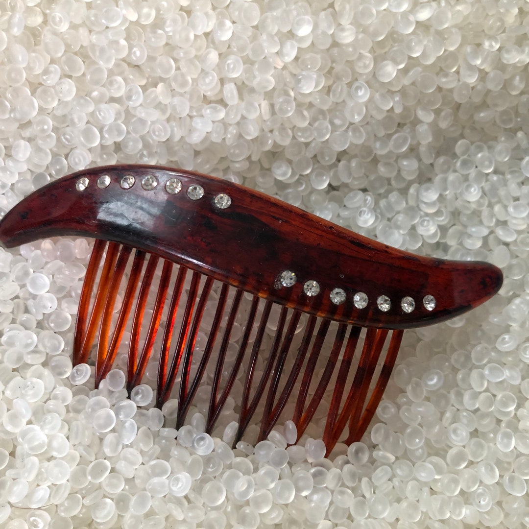 Vintage Hair Comb , 1950 Rhinestones Comb , Side Wept Hair Style ...