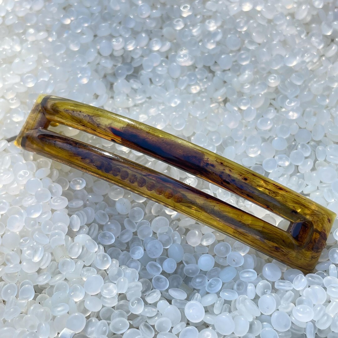 Vintage Barrette, Plastic Barrette, Brown Barrette, Long Barrette ...