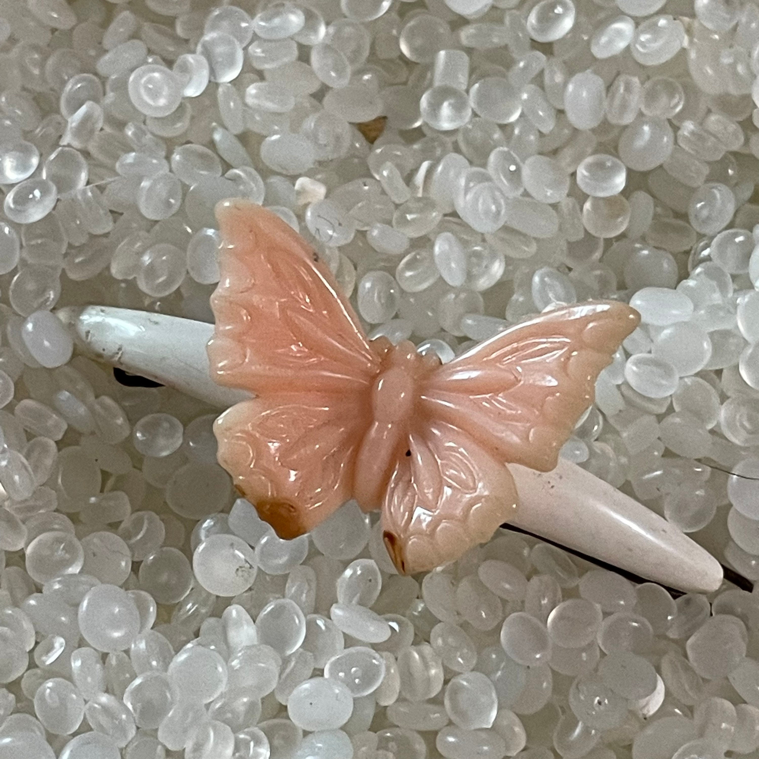 Accessories vintage barrette strawberry pink raare pair, butterfly ...