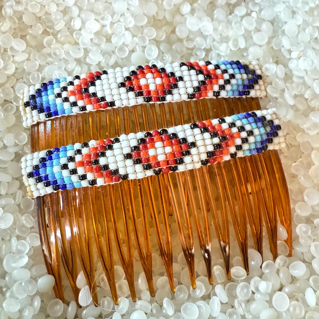 Vintage Combs, Native American , Native Americans Inspired, Hand Beaded ...