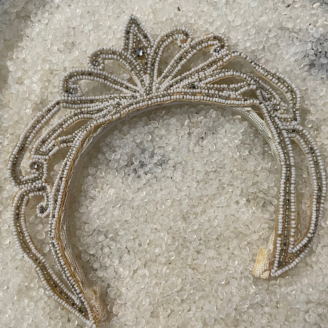 1920-1940s Seed Bead Head Piece, Vintage Bridal Headband ,vintage ...