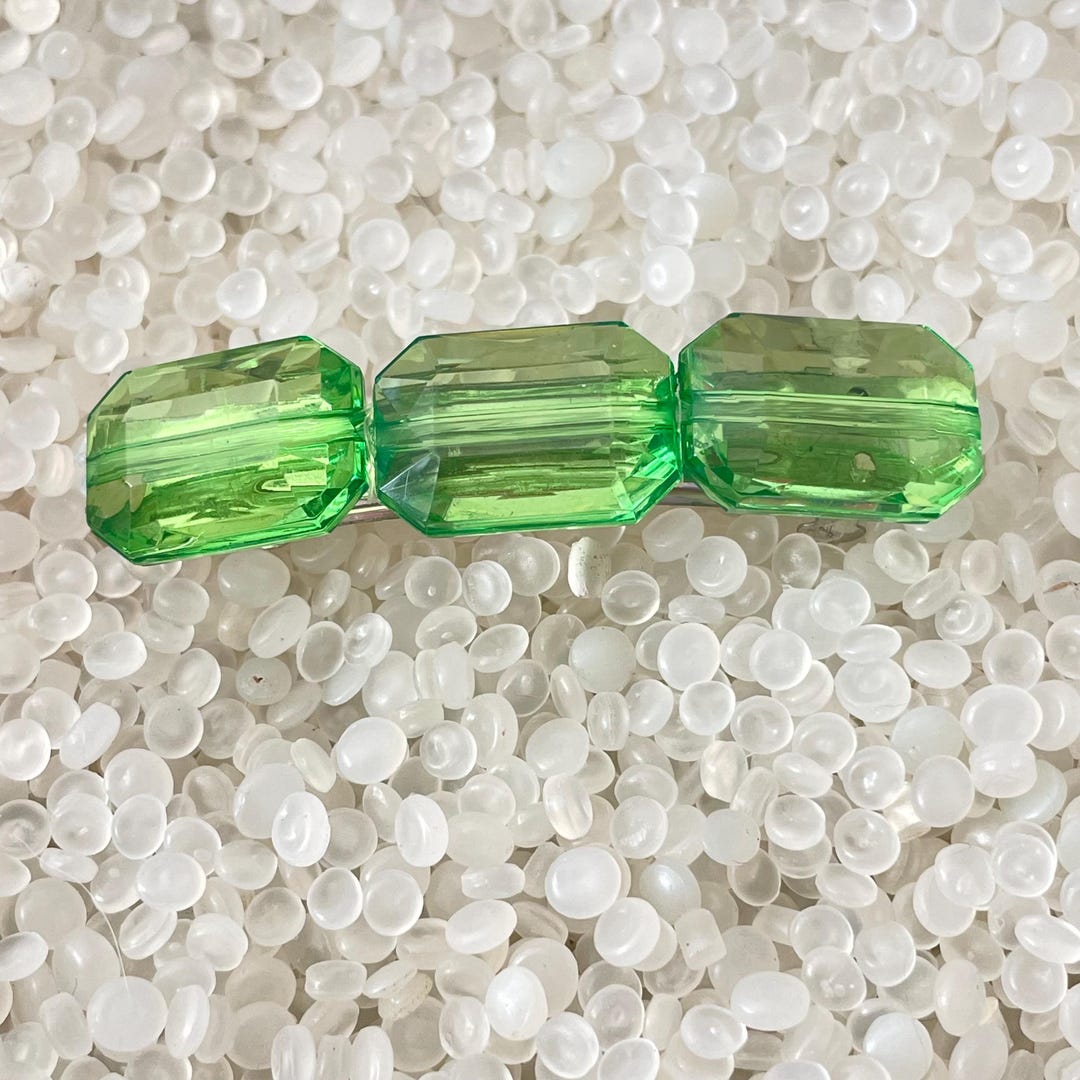 Vintage Barrette, Clear Green Barrette, Vintage 1970 Barrette, Cut ...
