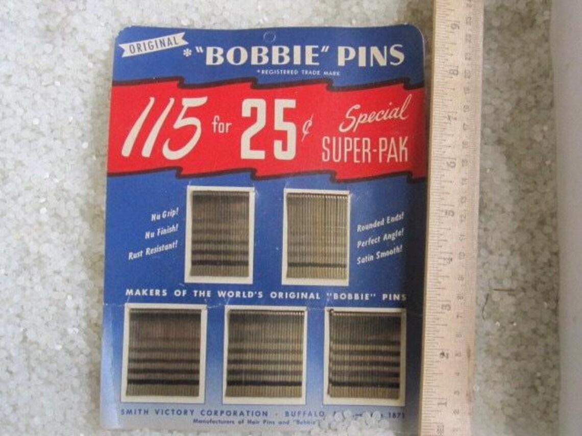 Vintage Bobbie Pins Vintage Victory Bobbie Pin Card Old Store Stock ...