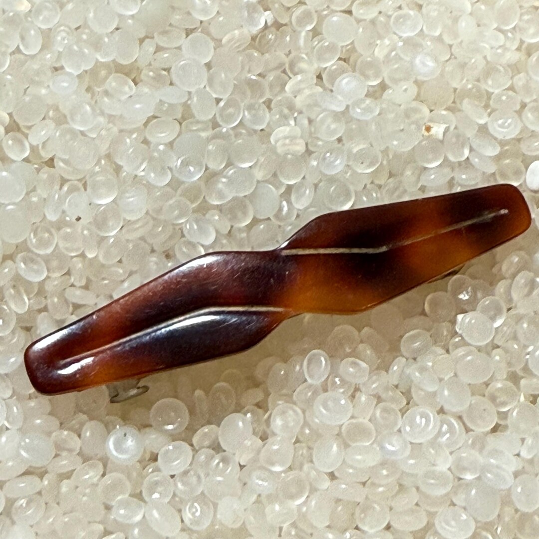 Vintage Barrette, Tortoiseshell Color, Twisted Barrette, Painted Gold ...