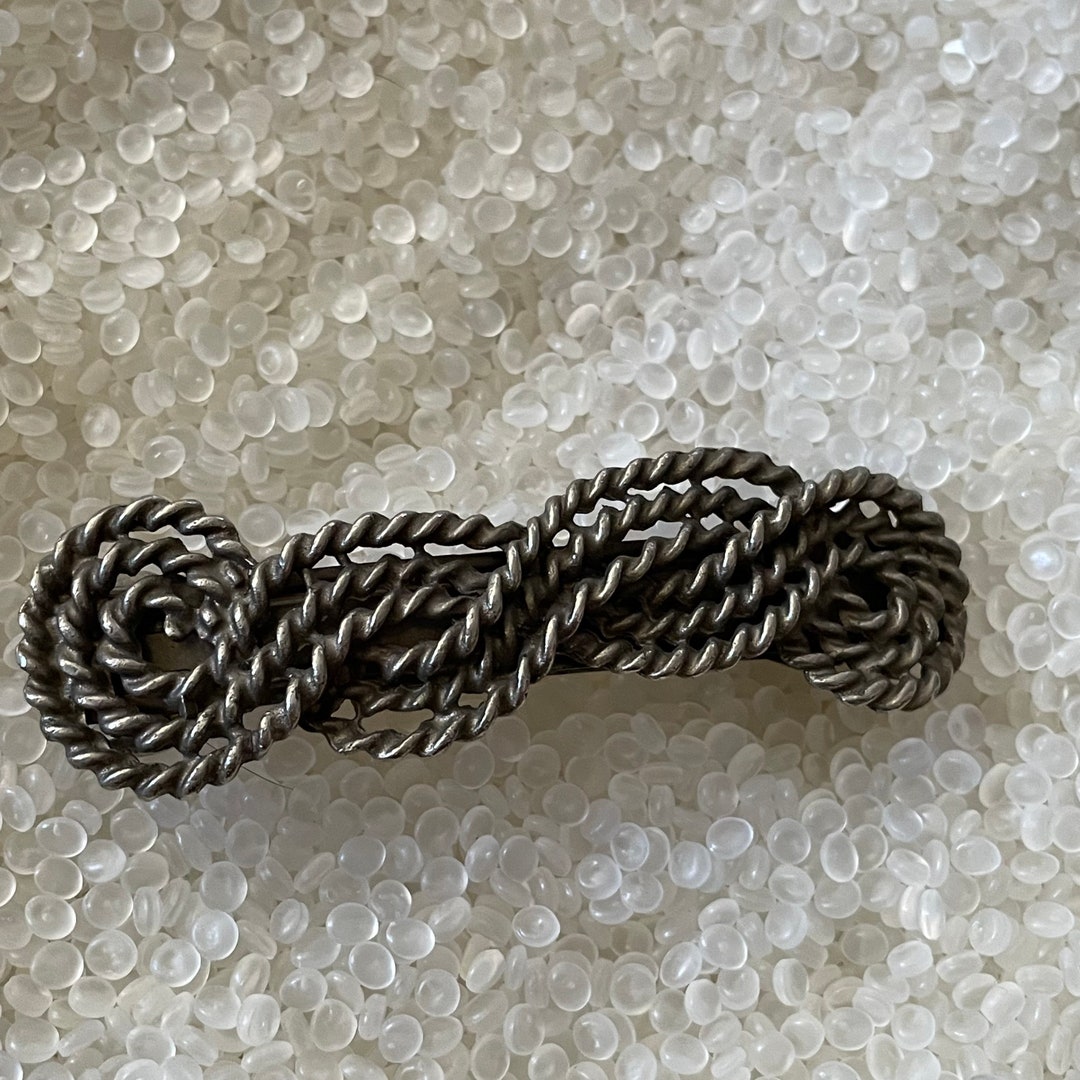 Vintage Barrette ,dark Silver Braid,rope Like Twist, Braided Look, - Etsy