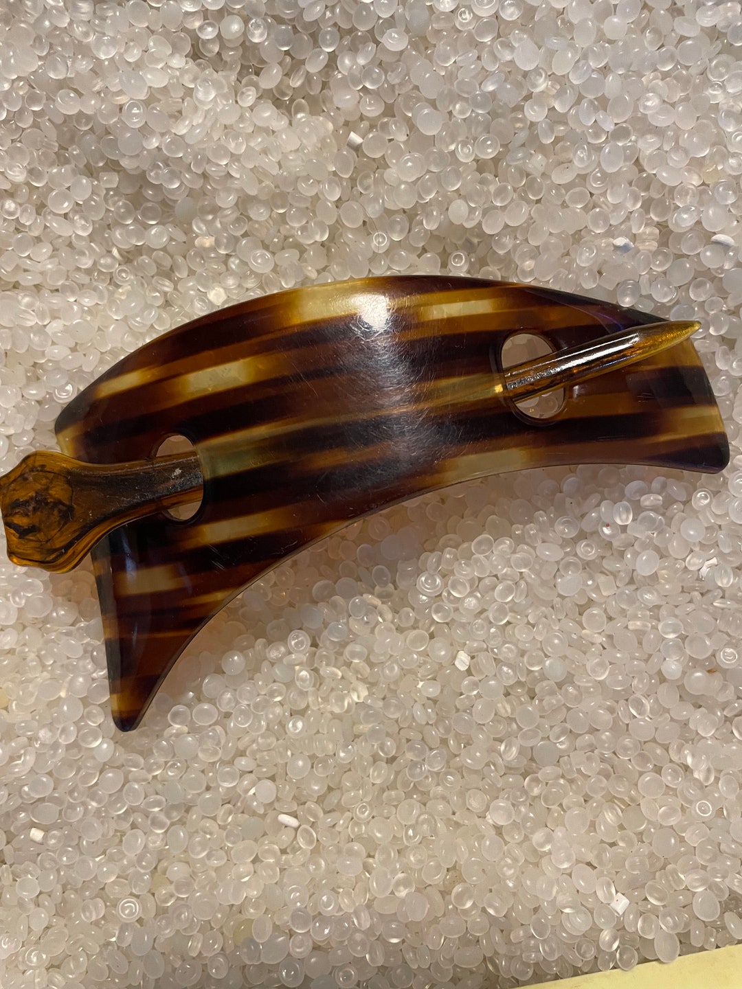 Vintage Hair Slide, Look of Tortoiseshell Barrette , Hair Buckle ...