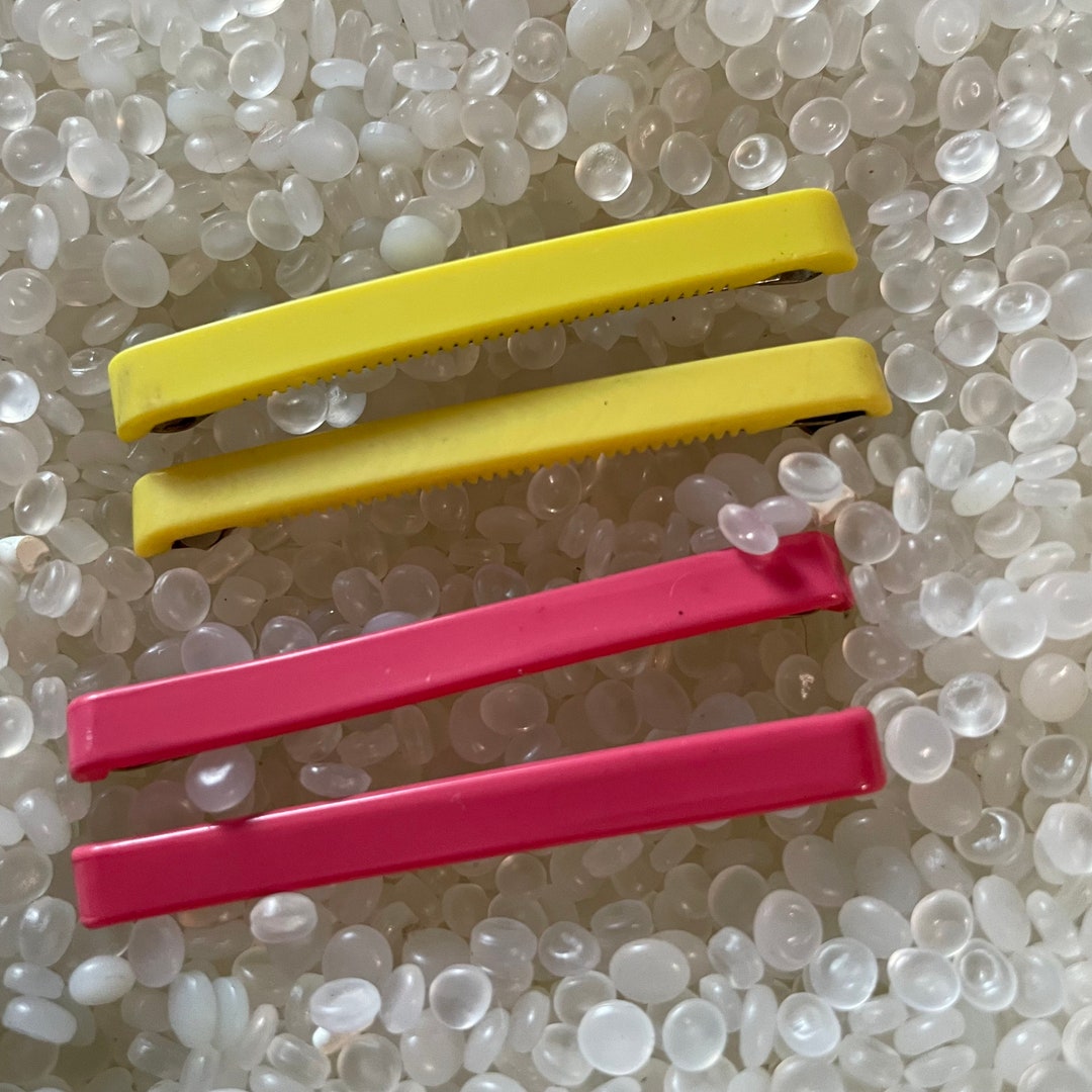 Vintage Barrettes, 1970s ,matching Sets, Narrow Barrettes, Bright Pink ...