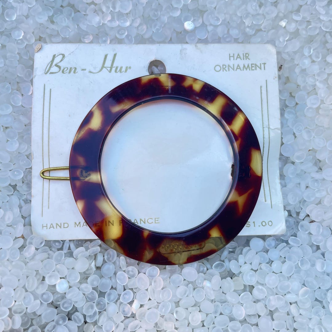 Vintage Comb , Rare in Package,large Circle Barrette, Tortoiseshell ...