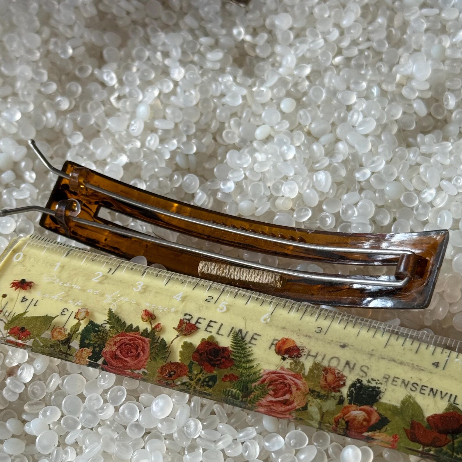 Vintage Hair Barrette, Tortoiseshell, Large Open Rectangle, Long Hair ...
