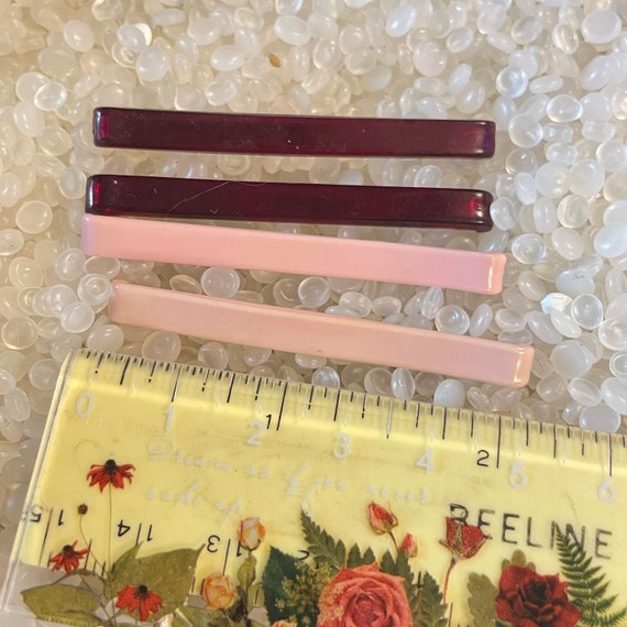 vintage barrettes, 1950s ,two matching pairs narrow … - Gem