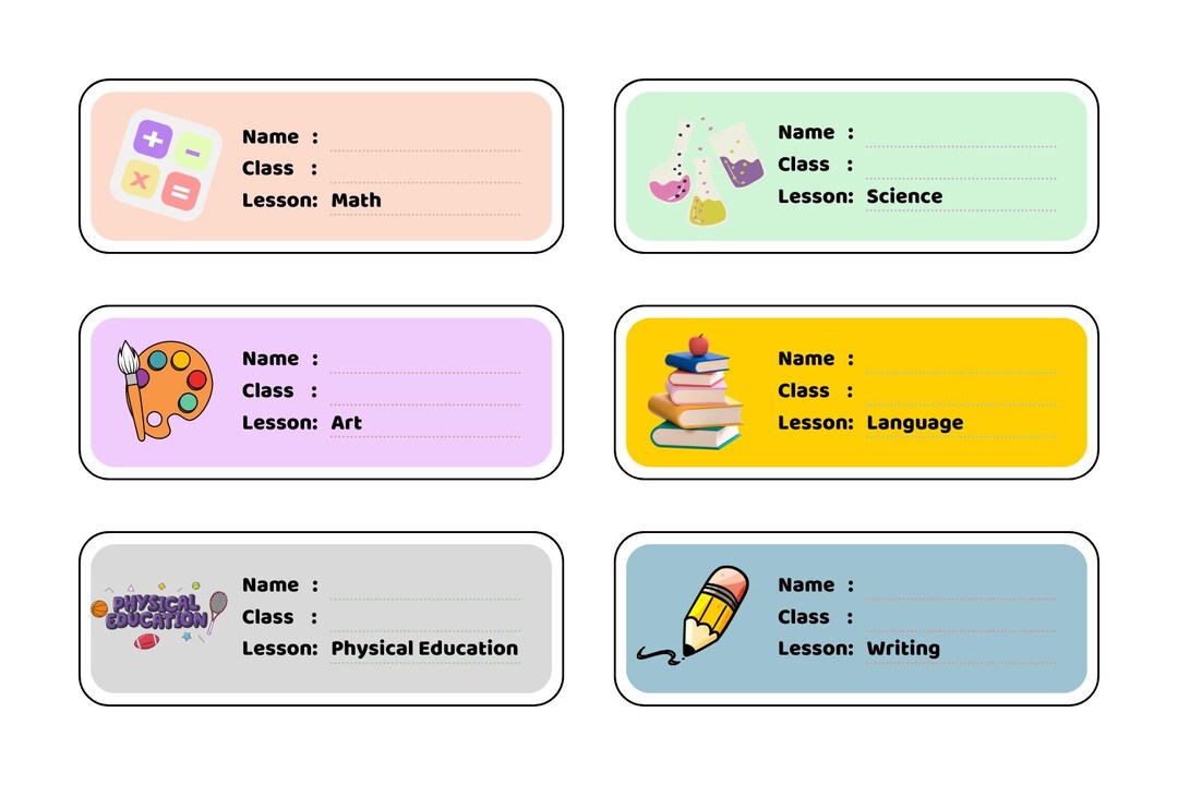 School Class Labels - Etsy