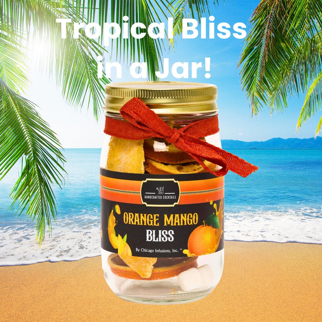 Orange Mango Cocktail Infusion Jar: Tropical Drink Mixer Kit - Etsy