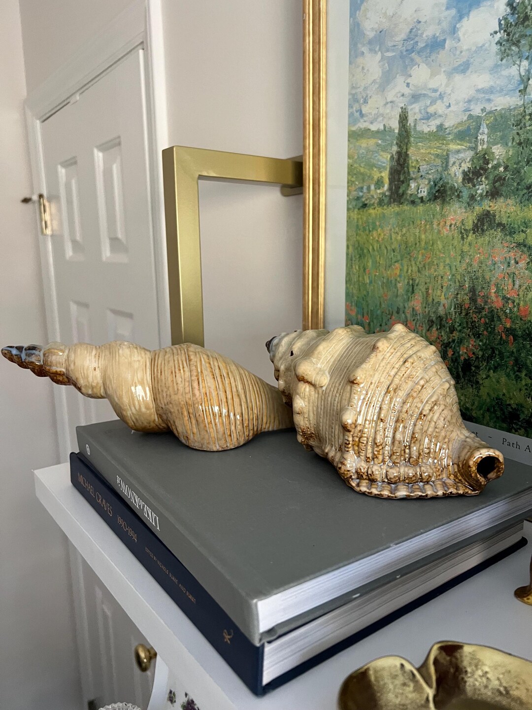 Set of 2 Ceramic Sea Shells- Hand Painted - Etsy