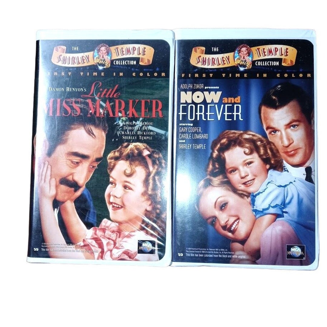 2 Shirley Temple Movies Little Ms Markel Now and Forever Lot VHS ...