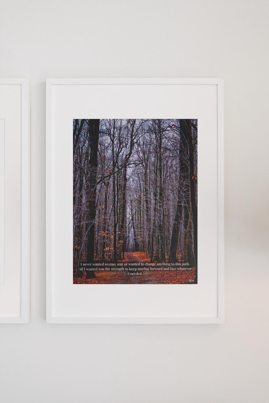 Inspirational Forest Path Art Print: Motivational Quote (digital ...