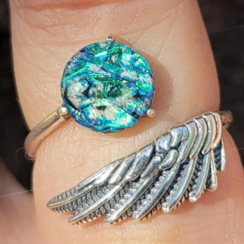 Black and Blue Cremation Rings - Etsy