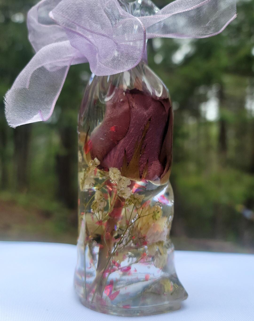 Rose in a Bag Funeral Flower Preservation Light Display Resin ...