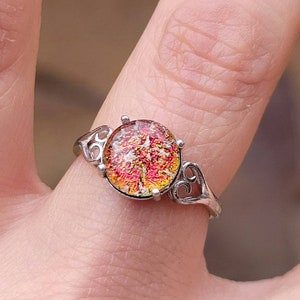 Love Heart Cremation Ring Ashes Infused Glass Sterling Silver - Etsy