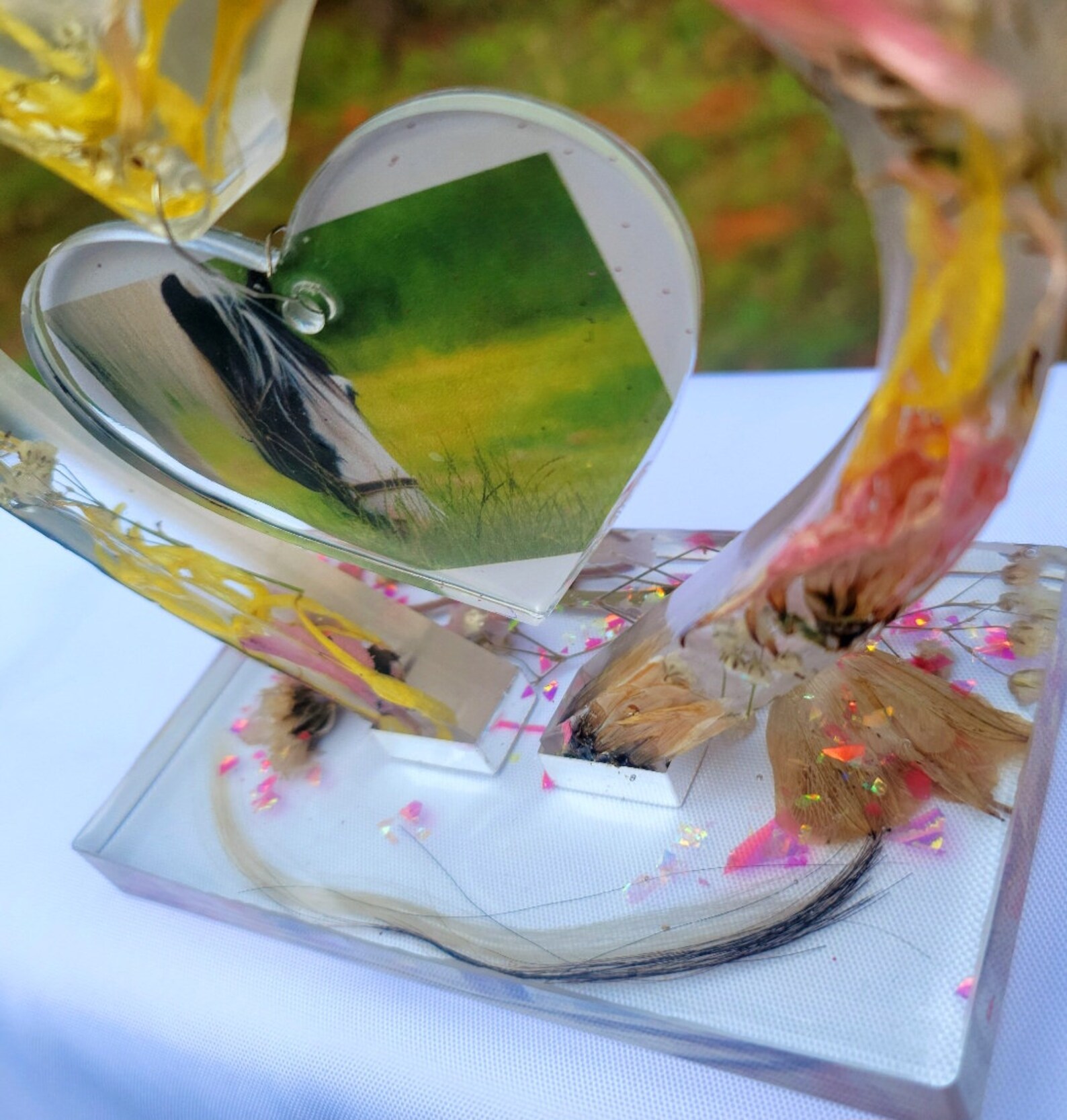 Horse Hair Flower Preservation Resin Encapsulation Heart Photo Frame - Etsy