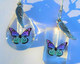 Crystal Glass Butterfly Bottle Angel Wing Necklace Cremation | Etsy