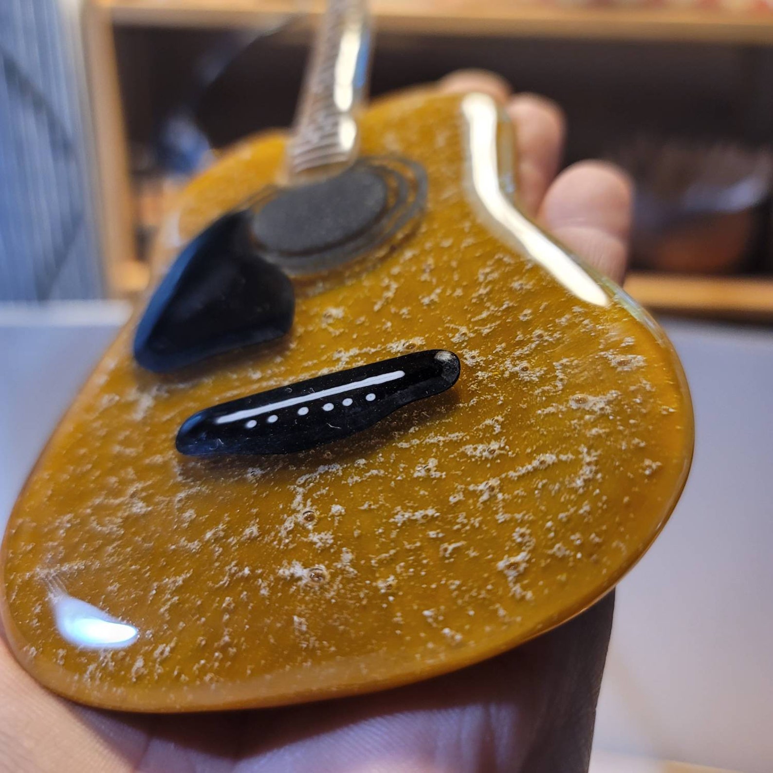 NEW Miniature Glass Accustic Guitars Ashes Infused Glass 10 | Etsy