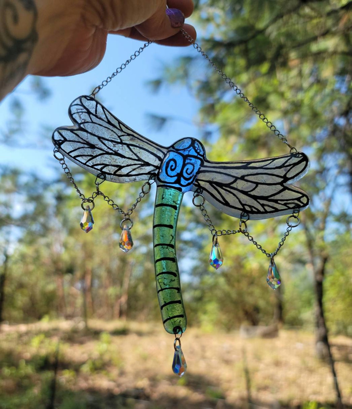 Handmade Glass Dragonfly Cremation Urn Sun Catchers Ashes in - Etsy