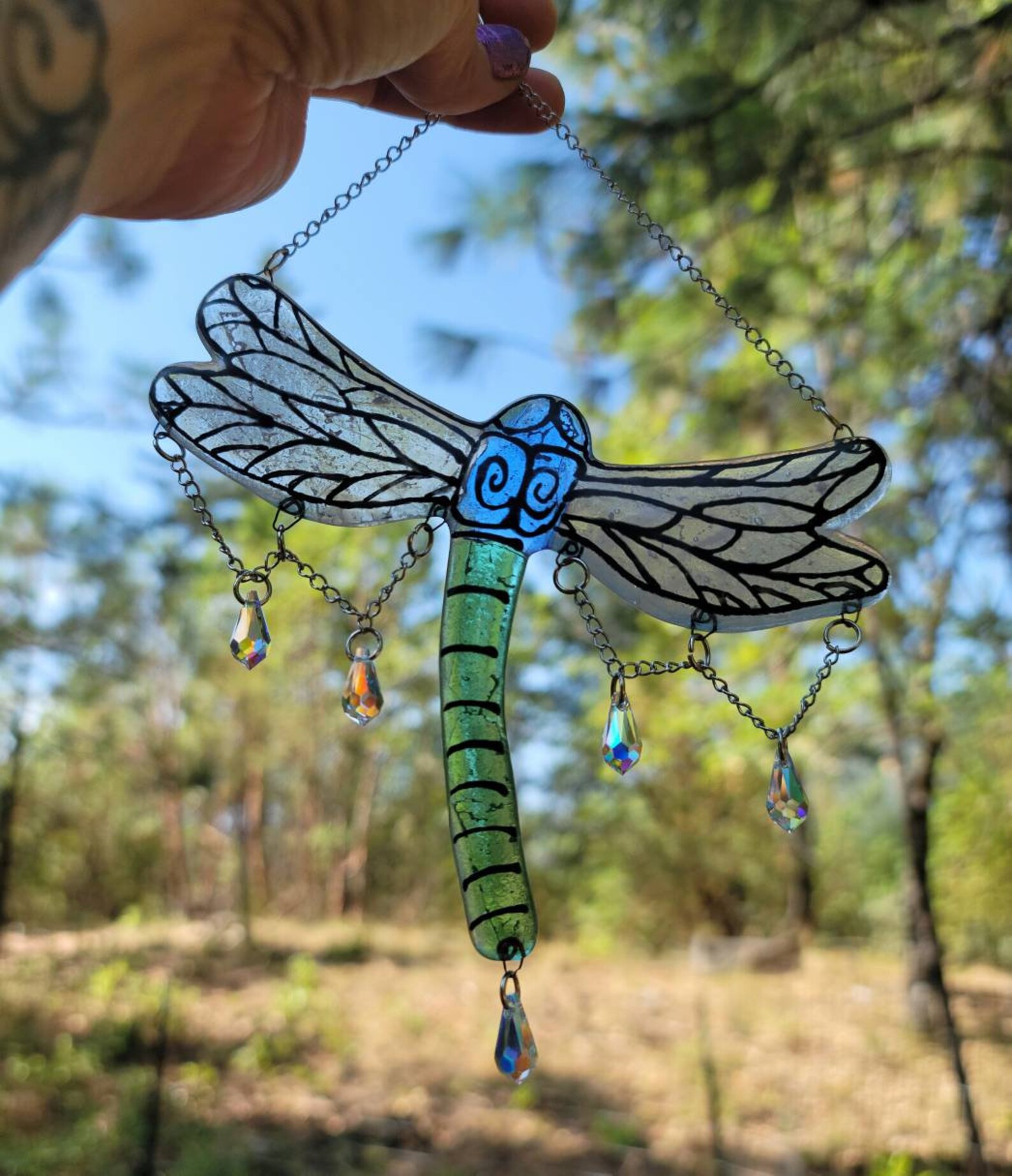 Handmade Glass Dragonfly Cremation Urn Sun Catchers Ashes in - Etsy