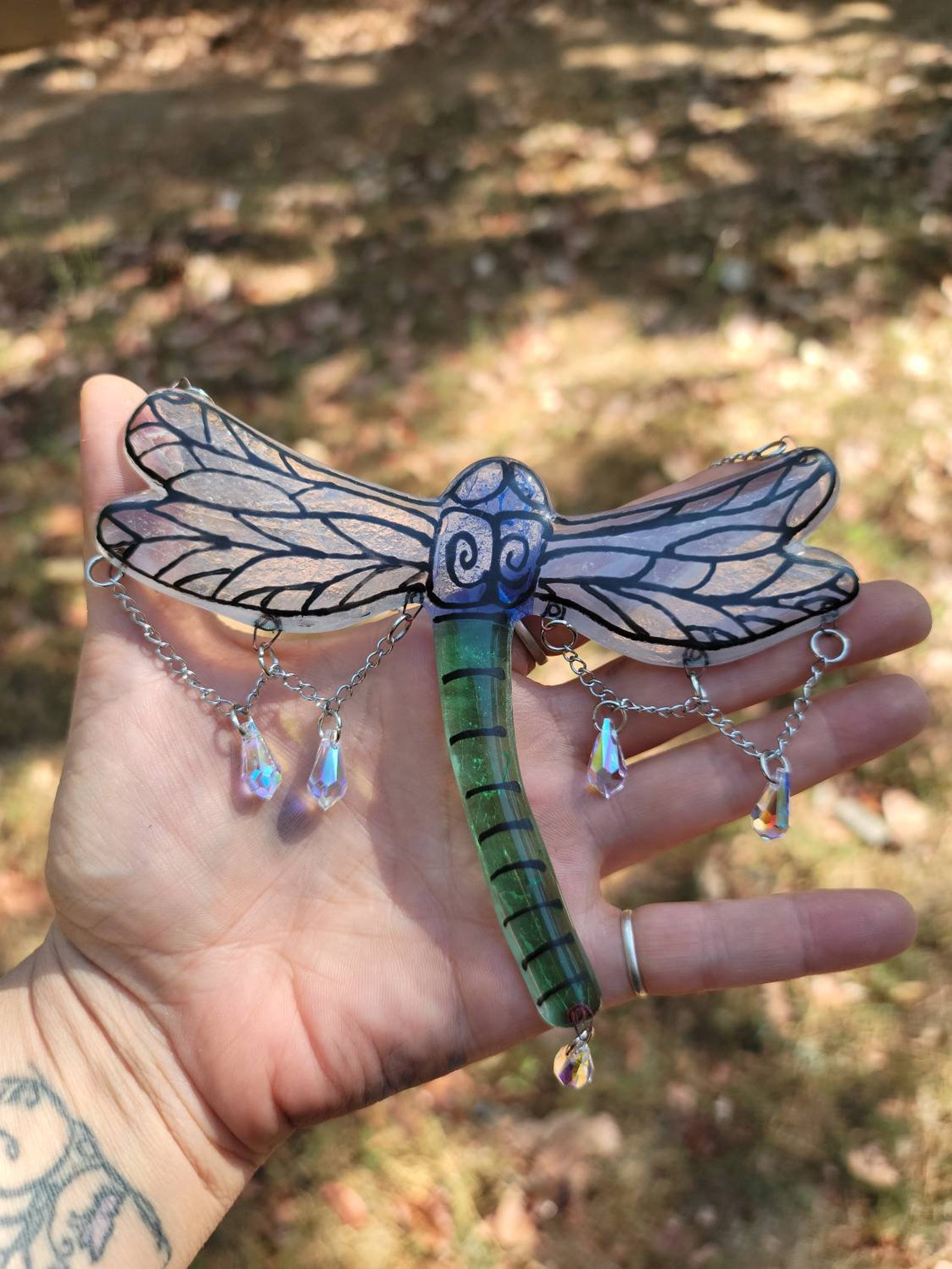 Handmade Glass Dragonfly Cremation Urn Sun Catchers Ashes in - Etsy