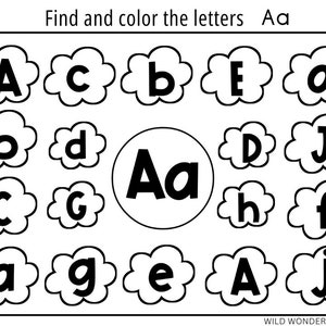 Find and Color the Letters - Etsy