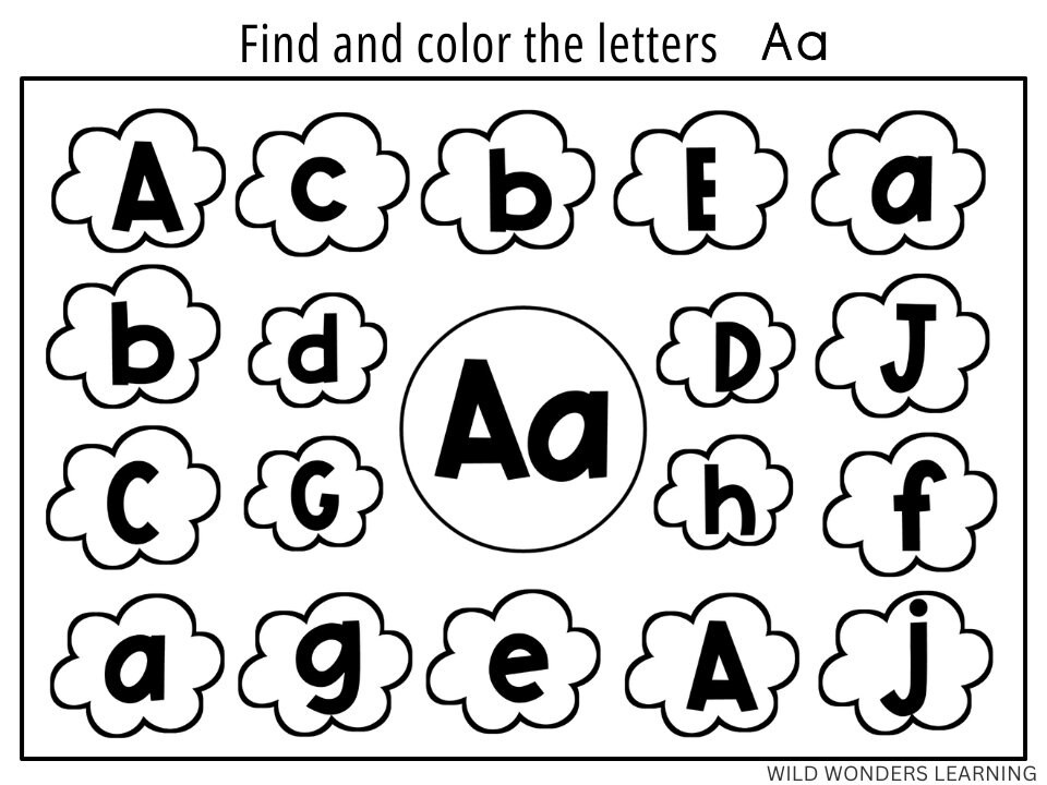 Find and Color the Letters - Etsy