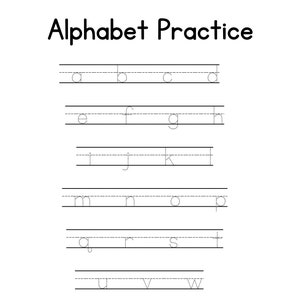 Alphabet Writing Practice Pages - Etsy