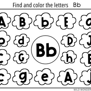 Find and Color the Letters - Etsy